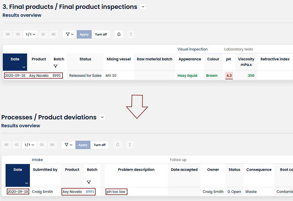 Workflow with Result transfer